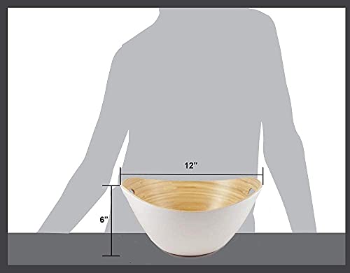 Large Reusable Popcorn Bowl and Chip Holder, Snack Container | Serving Bucket for Family and Parties | Lightweight Bamboo Wood Party Bowls, Buckets, Holders and Containers