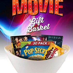 Large Reusable Popcorn Bowl and Chip Holder, Snack Container | Serving Bucket for Family and Parties | Lightweight Bamboo Wood Party Bowls, Buckets, Holders and Containers