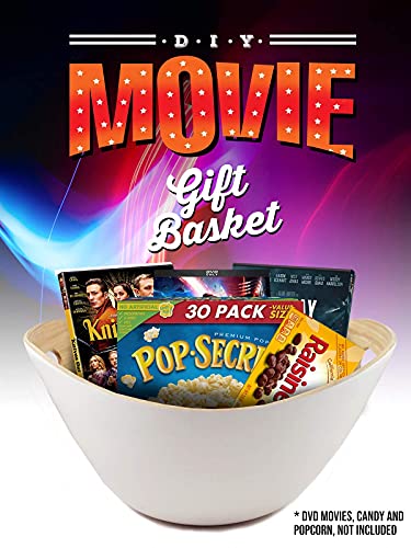 Large Reusable Popcorn Bowl and Chip Holder, Snack Container | Serving Bucket for Family and Parties | Lightweight Bamboo Wood Party Bowls, Buckets, Holders and Containers