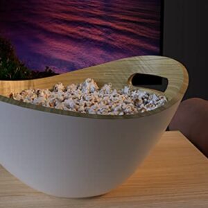 Large Reusable Popcorn Bowl and Chip Holder, Snack Container | Serving Bucket for Family and Parties | Lightweight Bamboo Wood Party Bowls, Buckets, Holders and Containers