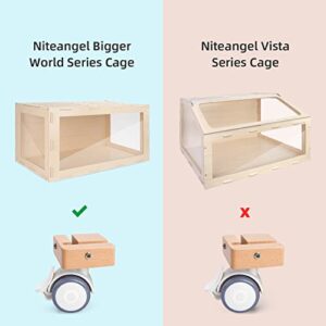 Niteangel Supplement Universal Wheel - Only Fits for Niteangel Bigger World Series - MDF Aspen Hamster Cage to Move Your Hamster Cage Simply (Burlywood, for Niteangel Bigger World - Top Opening Door)