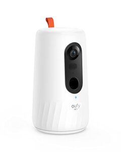 eufy pet camera for dogs and cats, on-device ai tracking and pet monitoring, 360° view, 1080p dog camera with treat dispenser, doggy diary, local storage, 2-way audio, phone app, no monthly fee