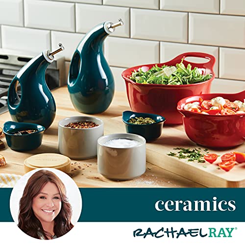 Rachael Ray Ceramics Stacking Spice/Seasoning Box Set with Lid, 2 Piece, Agave Blue