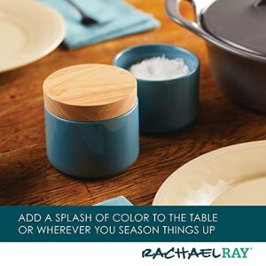 Rachael Ray Ceramics Stacking Spice/Seasoning Box Set with Lid, 2 Piece, Agave Blue