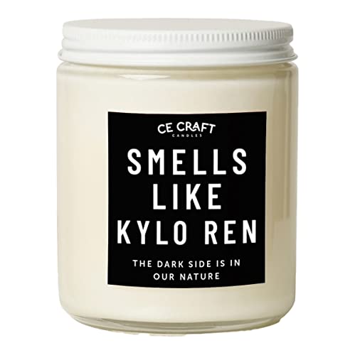 CE Craft - Smells Like Kylo Ren Candle - Mahogany Teakwood Scented Candle - Gift for Her, Celebrity Prayer Candle, Best Friend Gift, 8 oz Candle