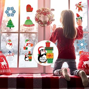 48 Pieces Winter Cutouts Christmas Accents Snowflake Penguin Snowman Christmas Tree Socks Gloves Hat Gingerbread Men Cutouts for Winter Christmas Classroom Bulletin Board Decorations