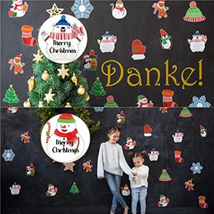 48 Pieces Winter Cutouts Christmas Accents Snowflake Penguin Snowman Christmas Tree Socks Gloves Hat Gingerbread Men Cutouts for Winter Christmas Classroom Bulletin Board Decorations