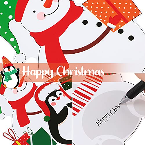 48 Pieces Winter Cutouts Christmas Accents Snowflake Penguin Snowman Christmas Tree Socks Gloves Hat Gingerbread Men Cutouts for Winter Christmas Classroom Bulletin Board Decorations