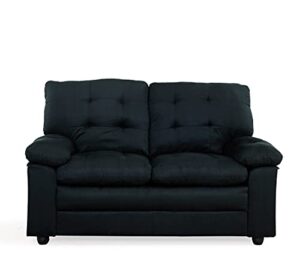 urban home grayson loveseat, padded arms love seats, black