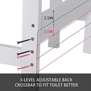 MUPATER Bathroom Over-The-Toilet Storage Cabinet Organizer with Doors and Shelves, Small Freestanding Toilet Space Saver Shelf with Adjustable Bottom Bar and Anti-Tip Design,White