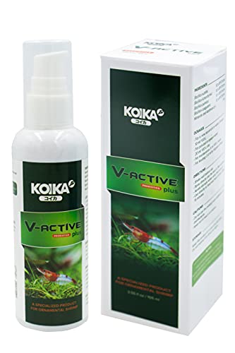 V-Active Plus Specialized Probiotics for Ornamental Shrimp by KOIKA | Environmental Improvement & Boost Immune System, Increase Fertility for Ornamental Shrimp(V-Active Plus, 3.55 fl oz/ 105ml)