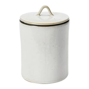 Creative Co-Op Stoneware Food Storage Container with Reactive Glaze Canister, White