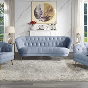 Acme Furniture Upholstered Sofas, Light Gray/Gold