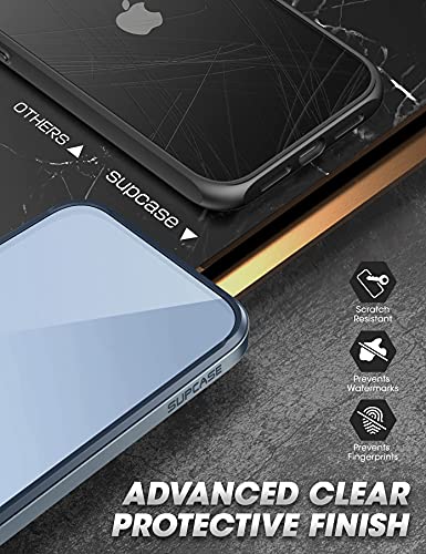 SUPCASE UB Edge Pro Series Case for iPhone 13 Pro Max (2021 Release) 6.7 Inch, Slim Frame Clear Protective Case with Built-in Screen Protector (Cerulean)