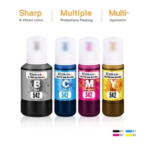 E-Z Ink (TM Compatible Ink Bottle Replacement for Epson 542 for ET-5800,ET-5850,ET-5880,ET-16600,ET-16650,ST-C8000 Printer (Black, Cyan, Magenta, Yellow, 4 Pack)