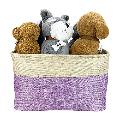 MALIHONG Personalized Foldable Storage Basket with Lovely Dog Bernese Mountain Collapsible Sturdy Fabric Pet Toys Storage Bin Cube with Handles for Organizing Shelf Home Closet, Purple and White