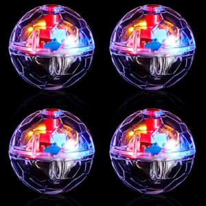 4 pieces ghost hunting cat ball motion light up cat balls led motion activated cat ball motion light up cat dog interactive toys pet glowing mini running exercise ball toys for animals activity