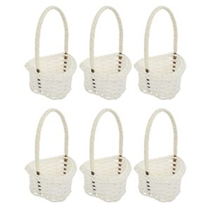 doitool flowers 6pcs rattan woven flower basket gift basket picnic basket wedding flower girl basket candy fruit sundries storage basket for wedding picnic party baskets