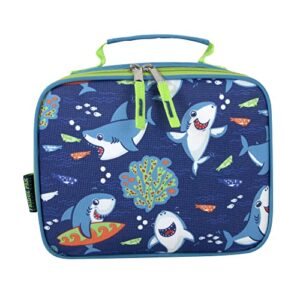 Trail maker Tiny Lunch Bag for Kids, Fun Insulated Lunch Box Containers for School for Boys and Girls (Snarky Sharkies)