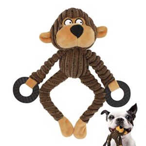 hgb squeaky puppy toys, plush puppy chew toys for teething, dog toys for small dogs, small dog toys for small breed, cute monkey interactive dog toys for pet training and entertaining