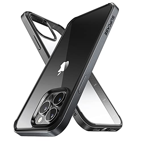 SUPCASE Unicorn Beetle Edge Series Case for iPhone 13 Pro Max (2021 Release) 6.7 Inch, Slim Frame Clear Case with TPU Inner Bumper & Transparent Back (Black)