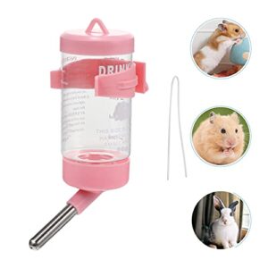 STOBOK 2Pcs Guinea Pig Water Bottle 80ml No Drip Small Animal Drinking Bottle Automatic Rabbit Water Feeder Hanging for Ferret Hedgehog Hamster Guinea Pig Chinchilla Pink