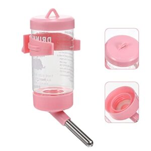 STOBOK 2Pcs Guinea Pig Water Bottle 80ml No Drip Small Animal Drinking Bottle Automatic Rabbit Water Feeder Hanging for Ferret Hedgehog Hamster Guinea Pig Chinchilla Pink