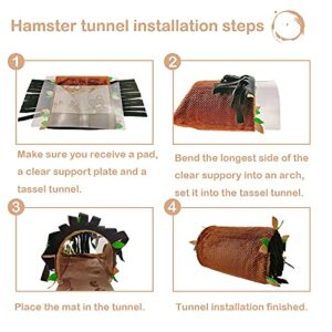 Mcgrady1xm Guinea Pig Tunnel, Small Animal Tunnels and Tubes, Pet Hideout Play Tube Toys with Fleece Forest Curtain and Warm Plush Nest for Rats Hamster Mice Ferrets Gerbils Chinchilla