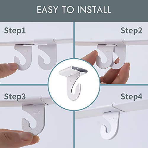 Gansita 25 Pair Suspended Aluminum Drop Ceiling Hooks, Metal T-Bar Track Clip, White Heavy Duty Ceiling Hooks, Drop Ceiling Clips Hanger Kit for Home Classroom Grid Office & Decorations