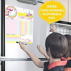 Unicorn Chore Chart for Kids, Magnetic Behavior Reward Chart, My Responsibility Chart for Kids at Home