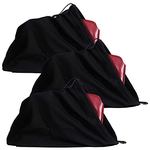 DIOMMELL 3 Pack Large Closet Drawstring Dust Covers Cloth Storage Organizer Pouch String Bag for Clothes Clothing Handbags Purses Bedroom, Black