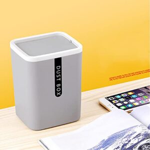 IKAAR Plastic Mini Trash Can with Lid Mini Countertop Trash Can Tiny Desktop Wastebasketfor Bathroom Vanity, Desktop, Tabletop or Coffee Table Grey