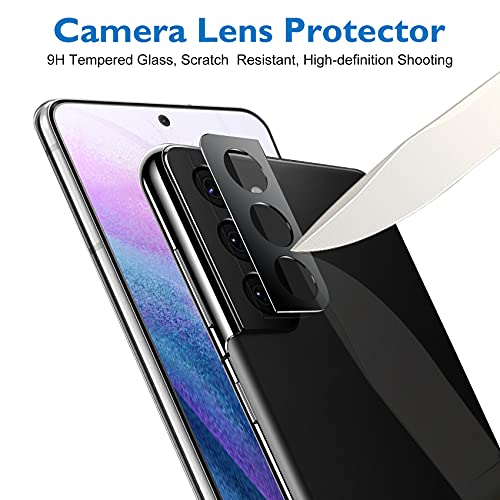 Mothca [2+2 Pack] Privacy Screen Protector for Samsung Galaxy S21+/S21 Plus 5G 6.7’’[Not for S21 or S21 Ultra]Anti Spy PET + Camera Lens Protector with Frame, Fingerprint ID Compatible Easy to Install