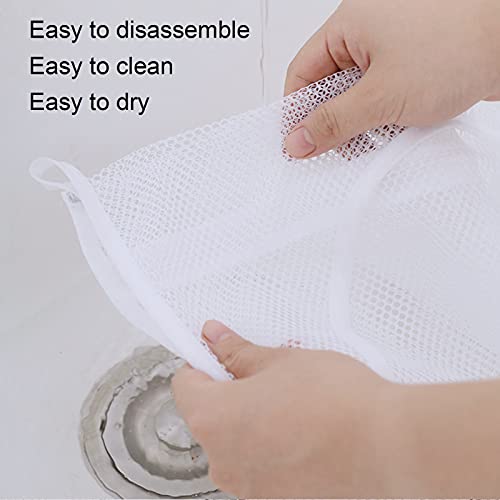 LAPUTA Mesh Laundry Bags- Wall Mounted Large Capacity 30.31" x 19.69" Saves Space Door Hanging Laundry Hamper for Bathroom Bedroom Washroom (Grey, 1)