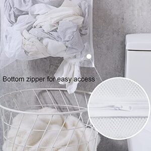 LAPUTA Mesh Laundry Bags- Wall Mounted Large Capacity 30.31" x 19.69" Saves Space Door Hanging Laundry Hamper for Bathroom Bedroom Washroom (Grey, 1)