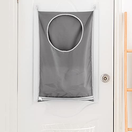 LAPUTA Mesh Laundry Bags- Wall Mounted Large Capacity 30.31" x 19.69" Saves Space Door Hanging Laundry Hamper for Bathroom Bedroom Washroom (Grey, 1)