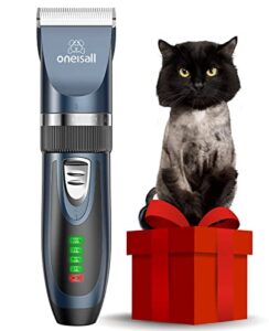 oneisall cat grooming clippers for matted hair, 2-speed cat grooming kit cordless low noise pet hair clipper trimmer for dogs cats animals (blue)