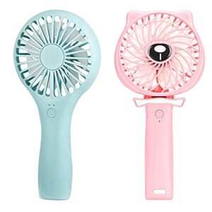 tripole handheld fan mini personal fan bundle strong wind battery operated usb fan adjustable speed personal small fan cute design for women girls kids eyelash