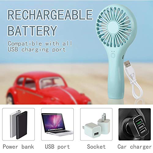 TriPole Handheld Fan Mini Personal Fan Bundle Strong Wind Battery Operated USB Fan Adjustable Speed Personal Small Fan Cute Design for Women Girls Kids Eyelash