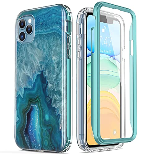 Esdot iPhone 11 Pro Max Case with Built-in Screen Protector,Military Grade Cover with Fashionable Designs for Women Girls,Protective Phone Case for Apple iPhone 11 Pro Max 6.5" Agate Stone