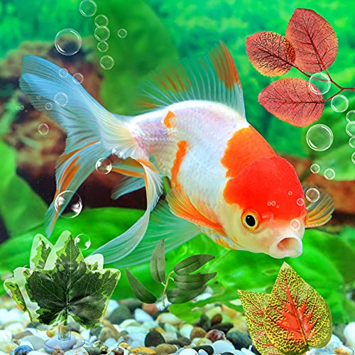 9 Pieces Betta Hammock Bed Leaf Silk Plants Aquarium Pad Artificial Fish Tank Rest Spawning Bed with Suction Cup Aquarium Fish Tank Plant Leaves Decorations for Resting Simulating Habitat, 9 Styles