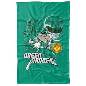 logovision power rangers green ranger fleece blanket 36" x 58"