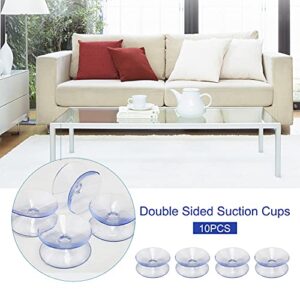 10 Pack Double Sided Suction Cups Compatible with Glass Table Top, Clear Suction Cups Window Hanger Suction Cup Without Hooks Sucker Pads for Home Kitchen Glass Table Top Spacers(Size:35mm)