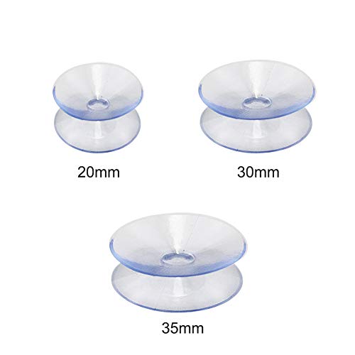 10 Pack Double Sided Suction Cups Compatible with Glass Table Top, Clear Suction Cups Window Hanger Suction Cup Without Hooks Sucker Pads for Home Kitchen Glass Table Top Spacers(Size:35mm)