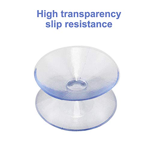 10 Pack Double Sided Suction Cups Compatible with Glass Table Top, Clear Suction Cups Window Hanger Suction Cup Without Hooks Sucker Pads for Home Kitchen Glass Table Top Spacers(Size:35mm)