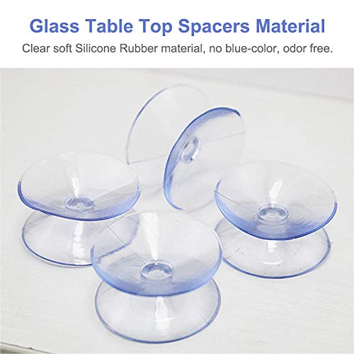 10 Pack Double Sided Suction Cups Compatible with Glass Table Top, Clear Suction Cups Window Hanger Suction Cup Without Hooks Sucker Pads for Home Kitchen Glass Table Top Spacers(Size:35mm)