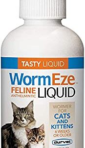 Durvet Wormeze Feline Liquid Wormer for Cats & Kittens 4oz.… (New - 4 Fl Oz (Pack of 1))