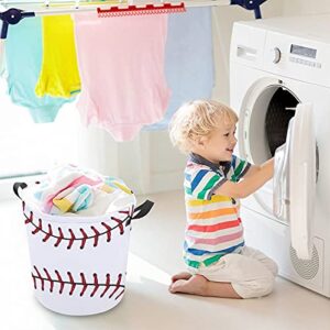 Softball Baseball Red Lace Funny Print Laundry Basket Clothes Hamper for Toy Storage