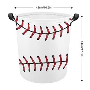 Softball Baseball Red Lace Funny Print Laundry Basket Clothes Hamper for Toy Storage