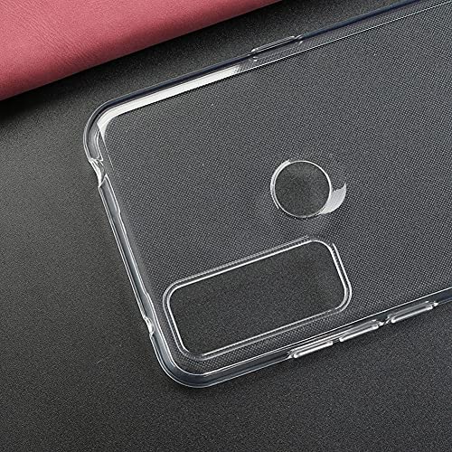 Ytaland for TCL 20 SE Case, with 2 x Tempered Glass Screen Protector. Crystal Clear Silicone Shockproof TPU Bumper Protective Phone Case Cover